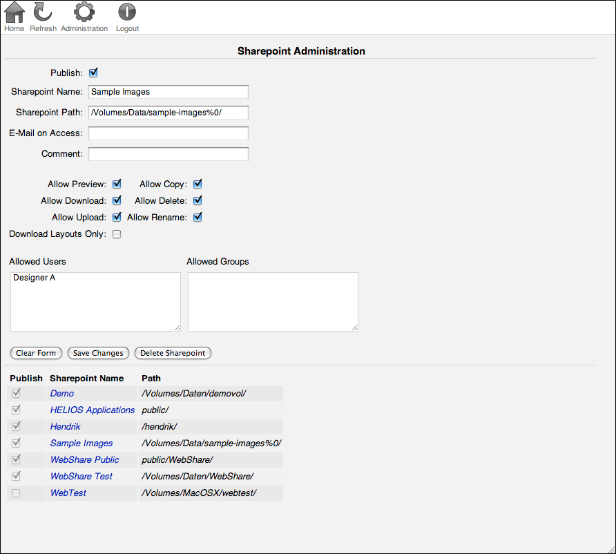HELIOS - WebShare Screenshots